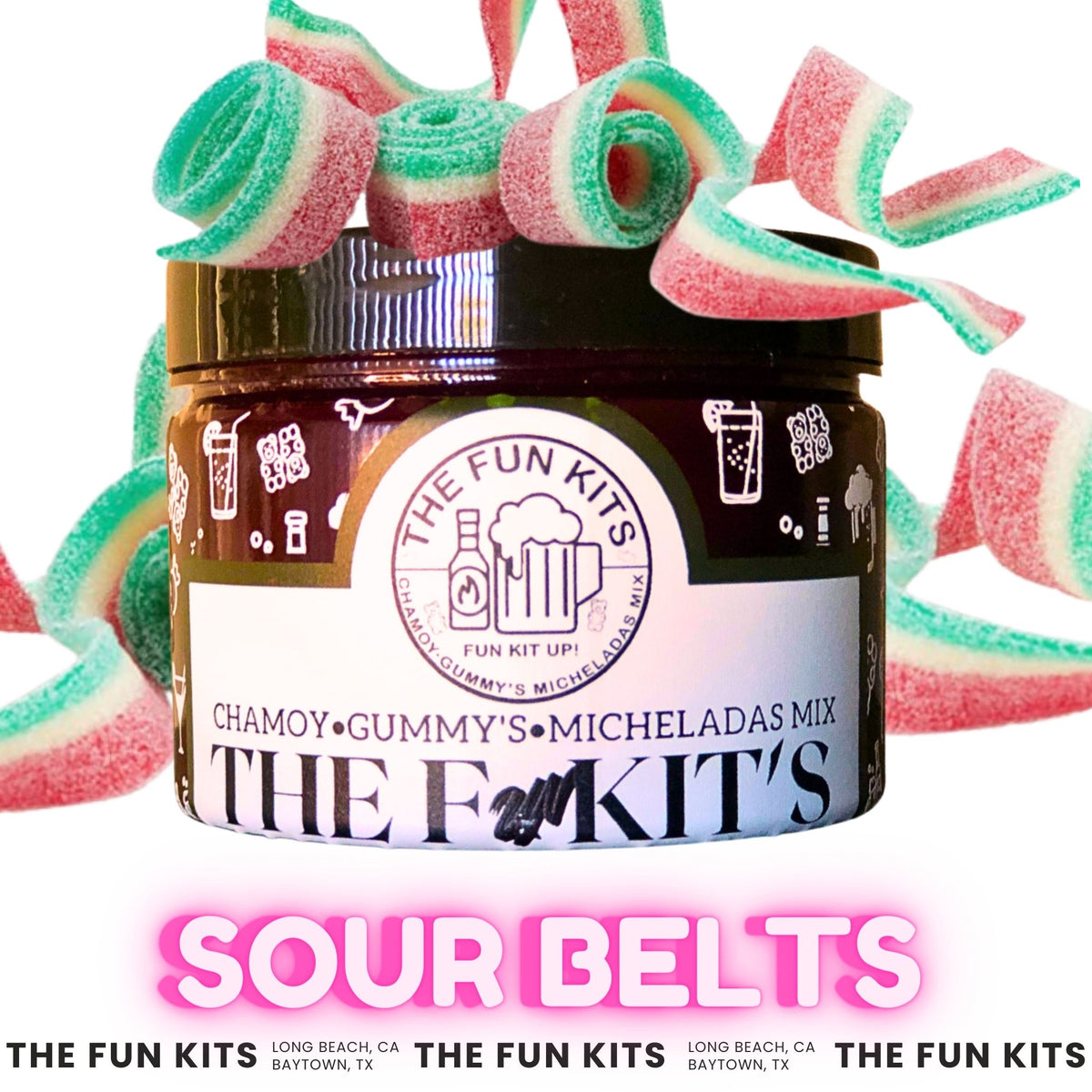 Sour Watermelon gummy belts rolls covered with Gourmet Chamoy | The Fun ...