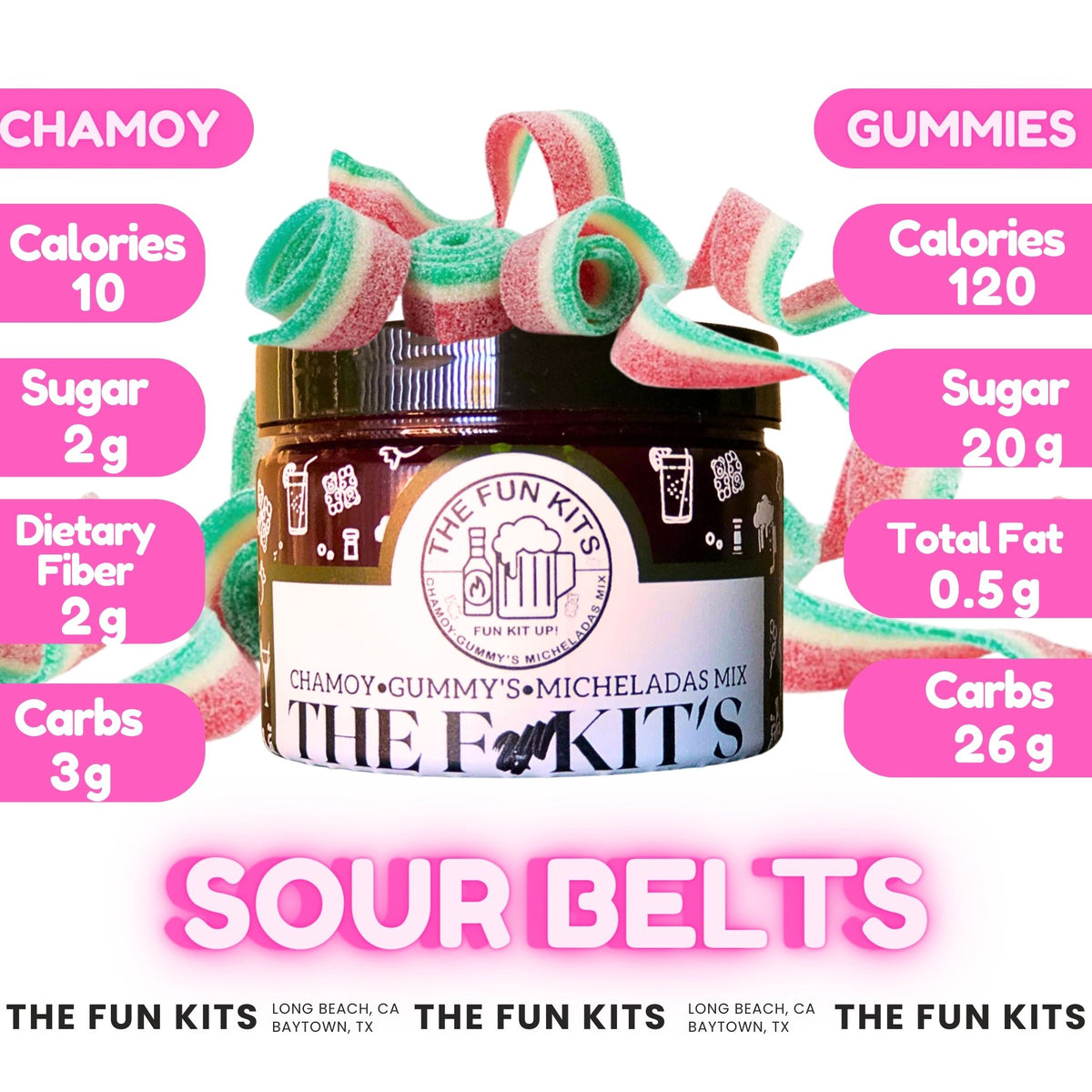 Sour Watermelon gummy belts rolls covered with Gourmet Chamoy | The Fun ...